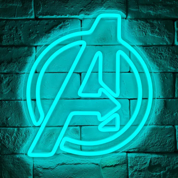 The Avengers Symbol Neon Led Sign Marvel Logo Neon Lights Room ...