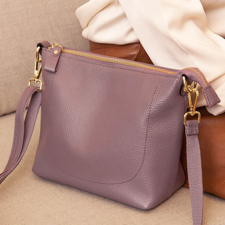 Autumn Winter Women's Handbag Top Layer Cowhide Genuine Leather Single ...