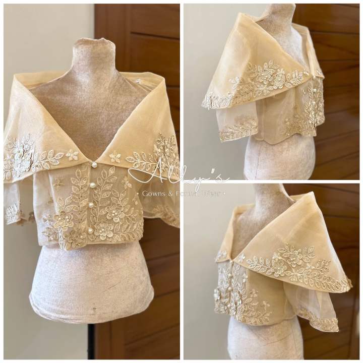 Modern Filipiniana Maria Clara Organza Top | Lazada PH