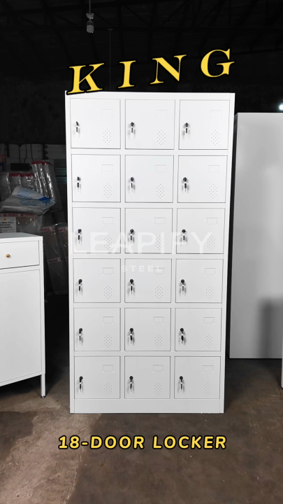 KING | Industrial 18-door Steel Locker in Matte White by Leapify Steel ...