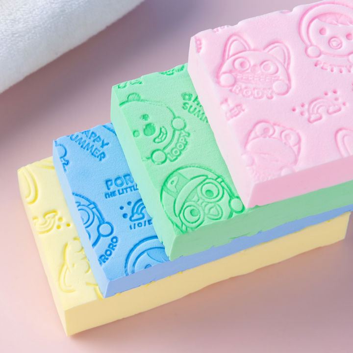 Baby Sponge Clay，Baby Body Washing Sponge Printed Scrub Shower Sponge ...
