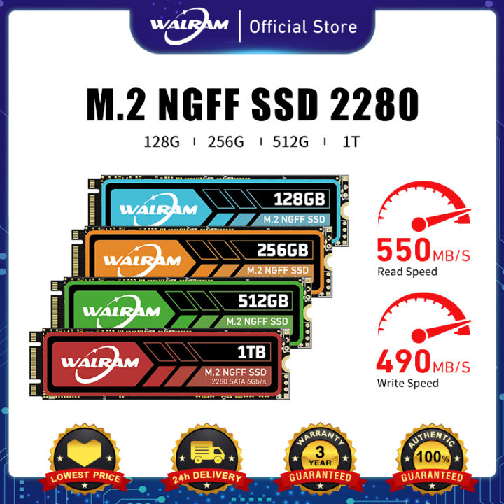 Walram M.2 SATA SSD PC M2 NGFF 128GB 256GB 512GB 1TB Solid State Drive 2280 Internal Hard Disk ...