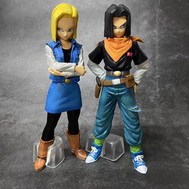 24CM Anime Dragon Ball Z Android 17 18 Figure Android 18 PVC Action ...
