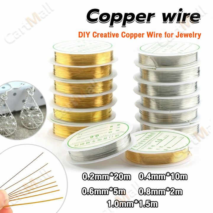 Copper wire for DIY Bracelet Necklace Gold Silver 0.2-1mm Colorfast Beading Wire for Jewelry ...