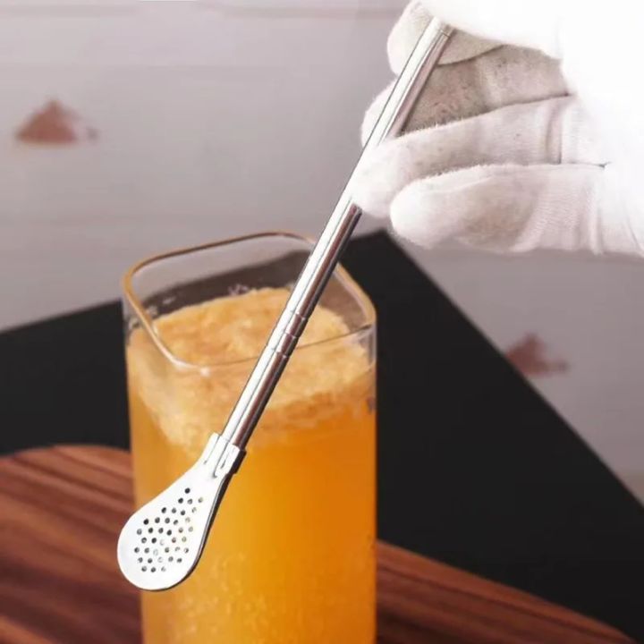 Stainless Steel Bombilla Filter Straw 304 Food Grade Reusable Tea Juice ...