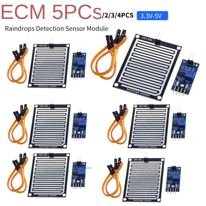 1-5PCS Snow Raindrops Detection Sensor Module 3.3V-5V Rain Weather Module Humidity For Arduino ...