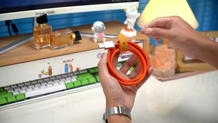 120W 6A Super Fast Android Charger Zinc Alloy Liquid Silicone Cable Fast Charging USB Cable and ...