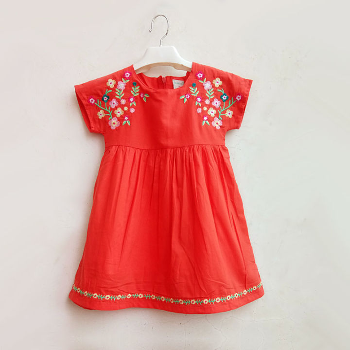 Girl Dress Spring/Summer Dress 2023 New Arrival Pure Cotton Red ...