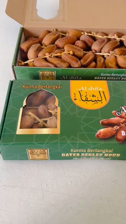 Kurma Tunisia Tangkai 500gr Alshifa Box Tunis Premium Deglet Nour 500