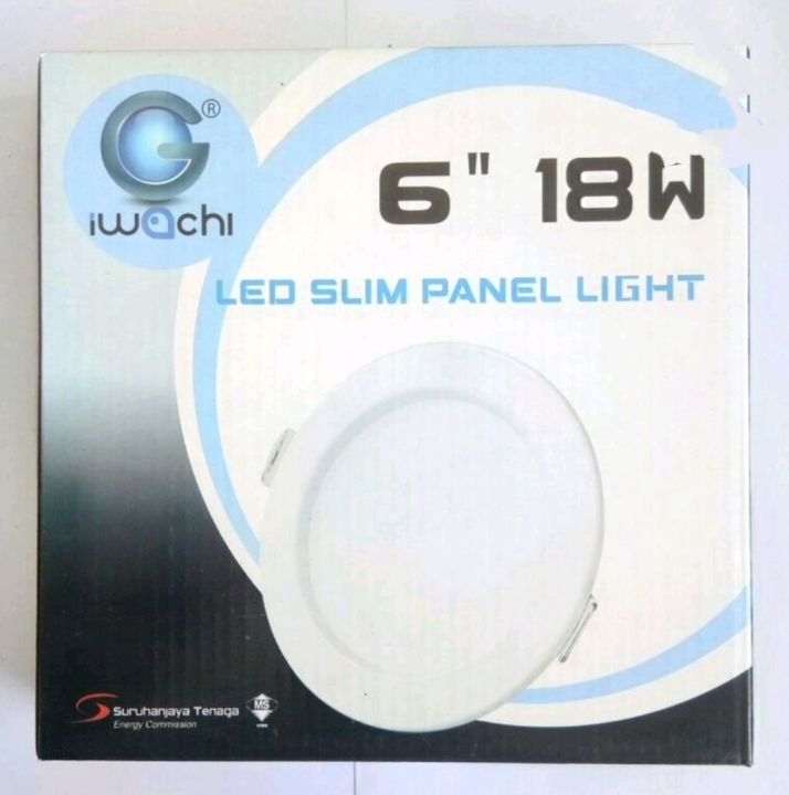 [6" 18W] IWACHI Super Slim LED Round Panel Downlight | Daylight 6500k Energy | Lazada