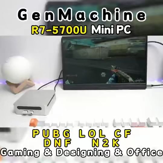 GenMachine New Mini PC AMD Ryzen 7 5700U Windows11 8 Cores 16 Threads ...