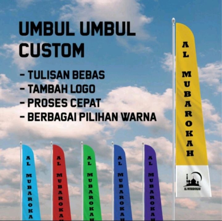 Umbul umbul custom tulisan & logo isi 5 pcs | Lazada Indonesia