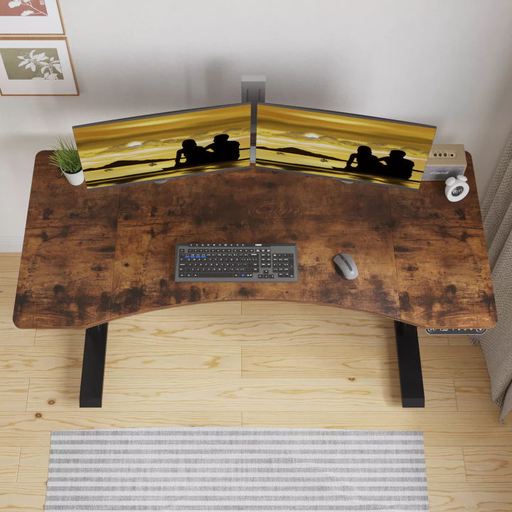 Mxtark 63 inches 1.6M Electric Standing Desk Dual Motor Desk | Lazada.co.th