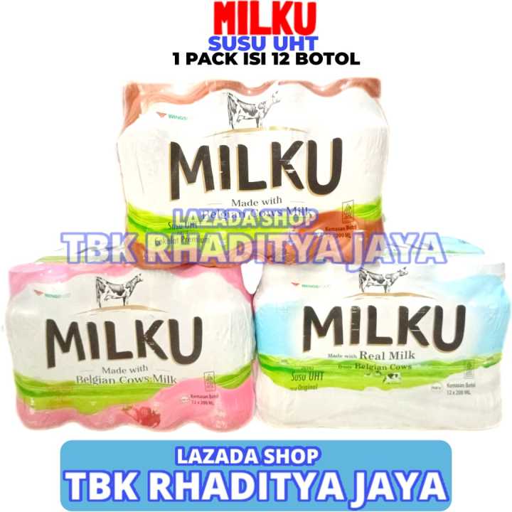 Milku 200ml Susu UHT 1 Pack Isi 12 Botol | Lazada Indonesia