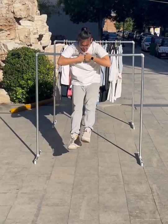 2M Single Layer Clothes Rack stainless steel clothes hanger/Rak baju ...