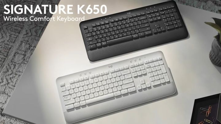 Logitech K650 Wireless USB Bluetooth Signature Full Size Keyboard ...