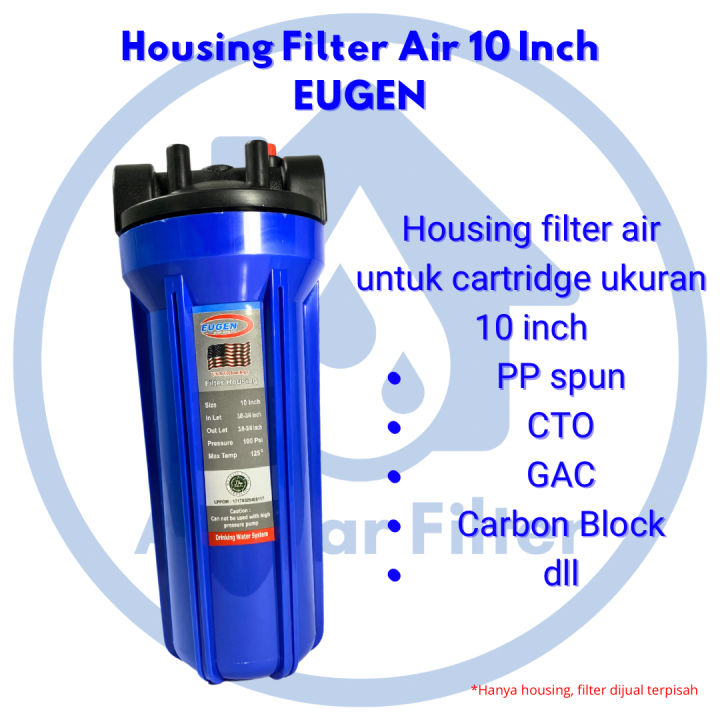 Housing Cartridge Filter Air 10 Inch Eugen (Blue) - Drat 1/2 atau 3/4 ...