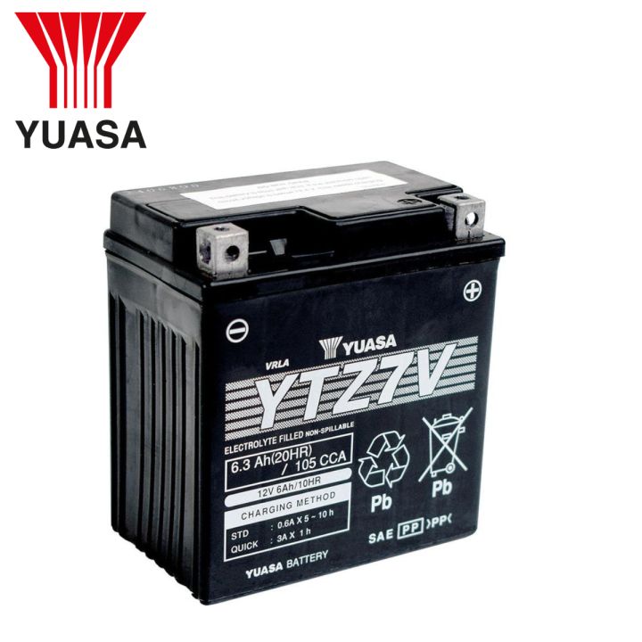 YUASA YTZ7V 12V 7Ah High-Performance Motorcycle Battery for AEROX/NMAX ...