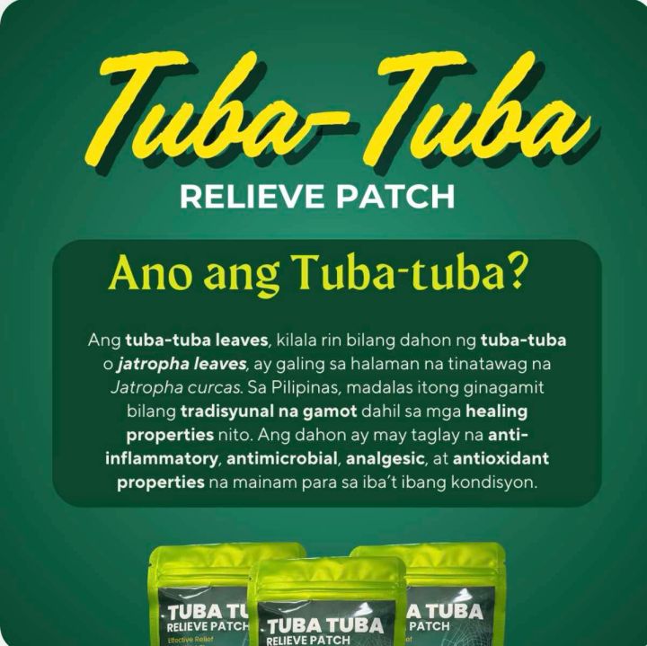 TUBA - TUBA RELIEVE PATCH PARA SA SAKIT SA KAHIT ANO MANG MAY BAHAGI NG ...