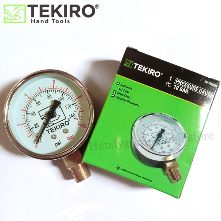 Manometer 10 bar TEKIRO Pressure Gauge 10 bar Manometer 10kg Mano Meter ...