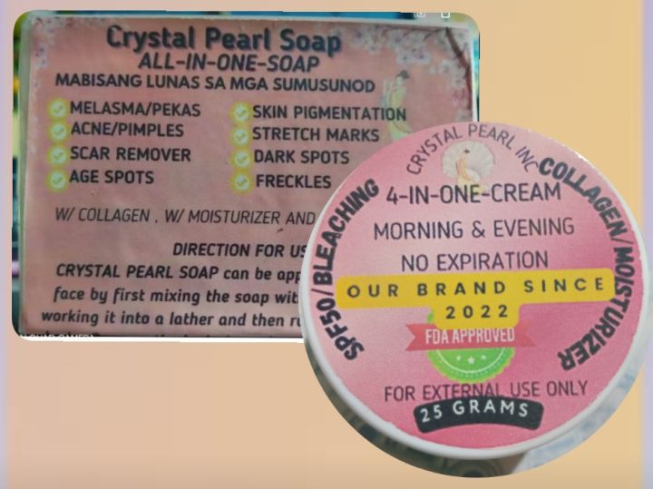 ORIGINAL Crystal Pearl Soap or Cream with Collagen, Moisturizer, and ...