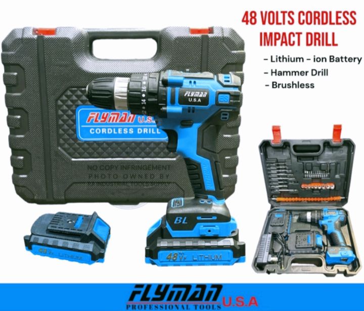 Original Flyman Tools 48V Cordless Drill /Wrench 3 Modes Switchs (Screw ...