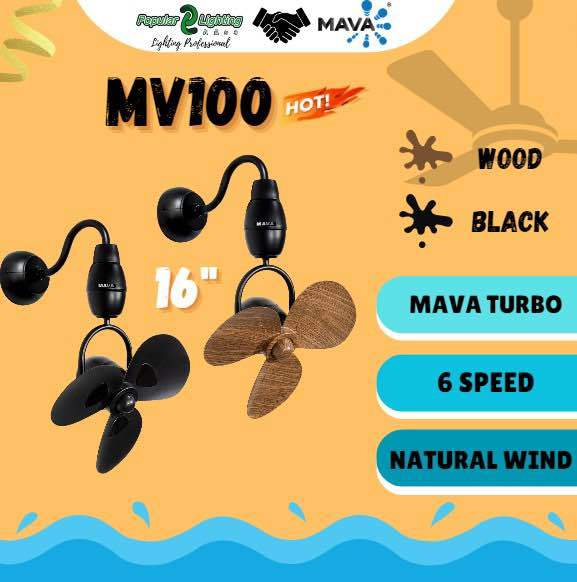 MAVA MV100 DEKA MS16 Ecoluxe 288 Corner DC Motor Remote Swing Oscillation ceiling wall fan kipas ...