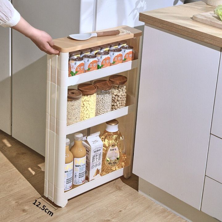 Mobile Narrow Cabinet Gap Organizer for Bathroom Kitchen Living Room ...