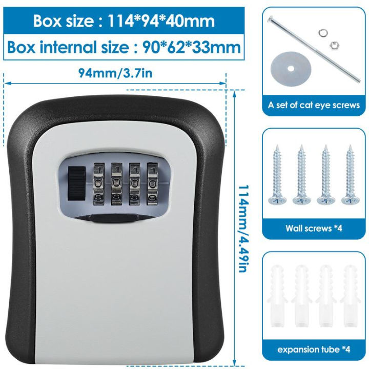 Large Key Lock Box, Upgraded Waterproof Key Storage Lock Box Wall ...