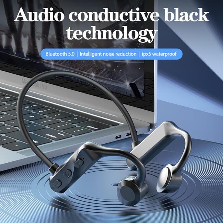 Bone Conduction Bluetooth Headset Ear Mounted Waterproof True Wireless ...