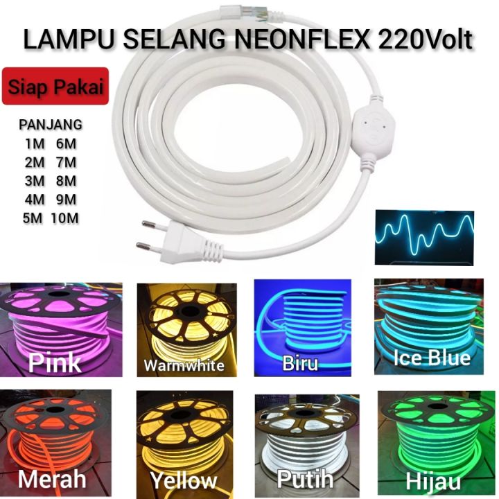 Paket Lampu LED Neon Flex / Fleksibel AC 220V Lengkap Tinggal Colok ...