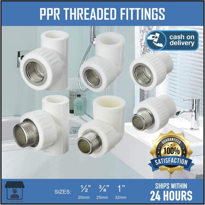 PPR FITTINGS 1/2” x 20mm SOLD PER PIECE Elbow Coupling Tee Adapter Male ...