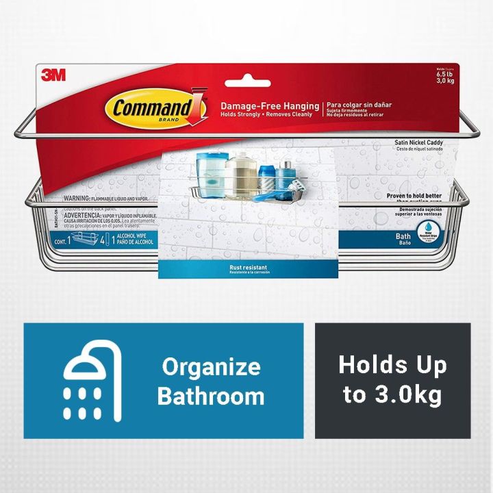 3M Command Bath Satin Nickel Caddy BATH31-SN-ES | Lazada