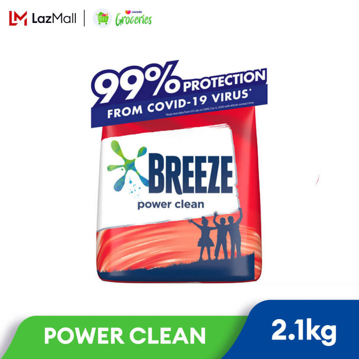 Breeze Detergent Powder Power Clean 2.1kg | Lazada