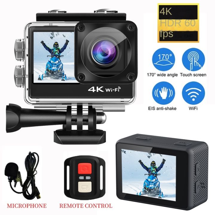 Action Camera 4K60fps with Touch Screen, EIS Stabilization, 170 ° Ultra ...