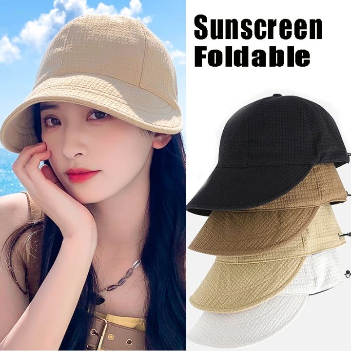 Summer Fisherman Hat Drawstring Adjustable Girl Sunshade Wide Brim Sun ...