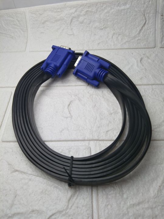 VGA FLAT CABLE 3+6 MALE TO MALE 3METERS | Lazada PH