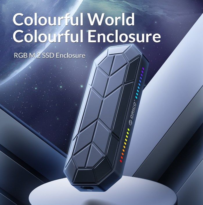 ORICO RGB M2 SSD Case NVME Enclosure M.2 to USB Type C 3.1 Gen2 10Gbps ...