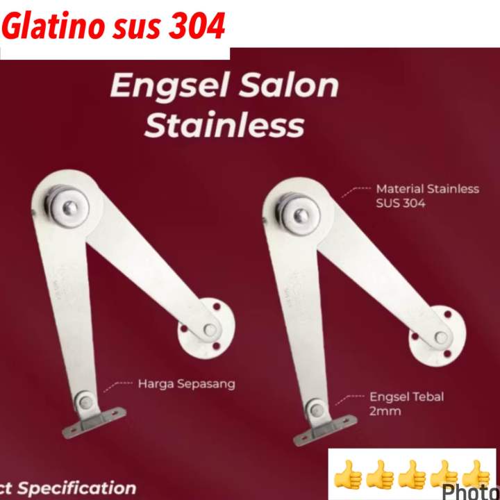 Engsel Salon 9” 22 cm/ engsel sikutan wayang/ ENGSEL LEMARI STAINLESS ...