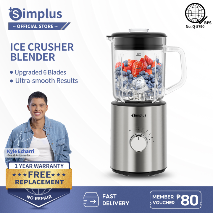 Simplus Ice Crusher Blender Ice Power Heavy Duty Ice-Crushing Mixer Grinder 5 Speed+Pulse ...