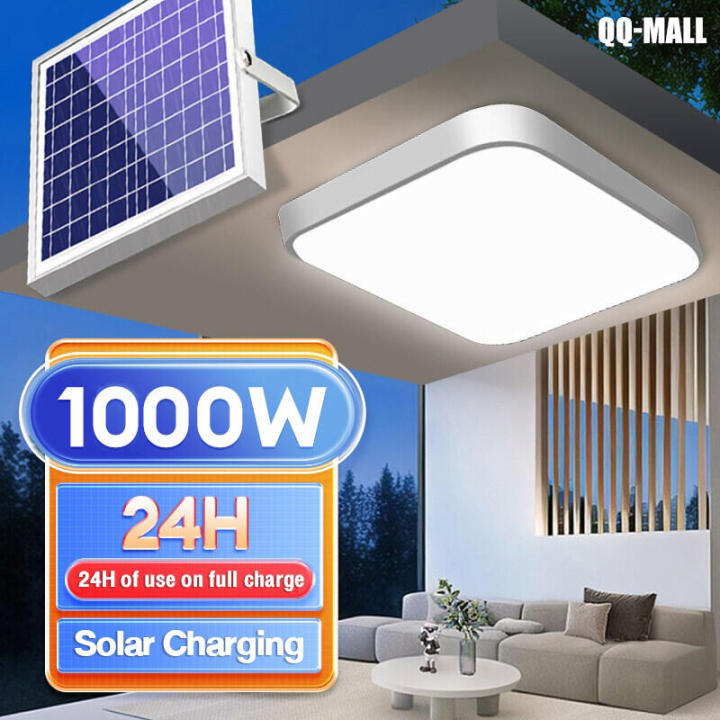 Solar Ceiling Light with solar panel indoor light 3 way colors led ...