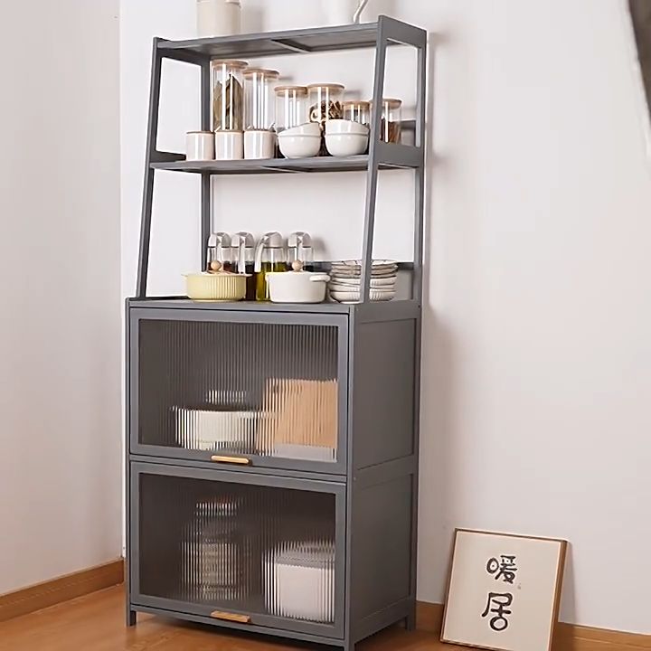 Bamboo Kitchen Storage Cabinet Grey Rak Dapur With Changhong Door ...