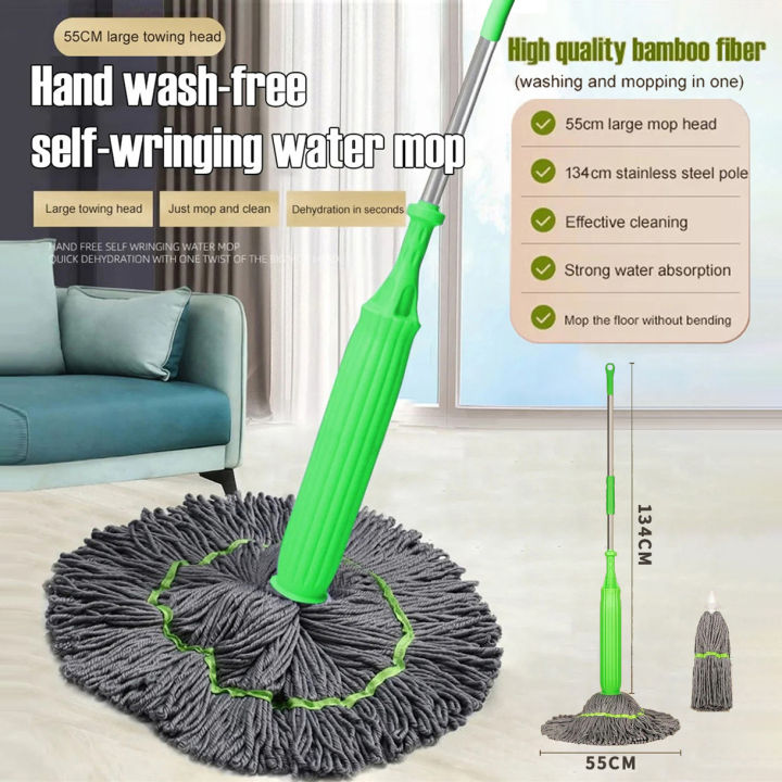 2 In 1 Dehydrated Mop With Squeezer Heavy Duty 55cm Big Mop For Floor ...
