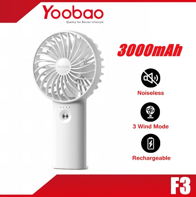 YOOBAO F3 3000mAh Rechargeable Handheld Mini Fan | Lazada PH
