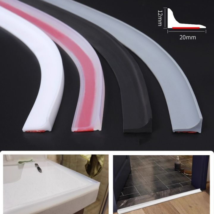 New Silicone Bathroom Water Stopper Dry Wet Separation Sealing Strips ...