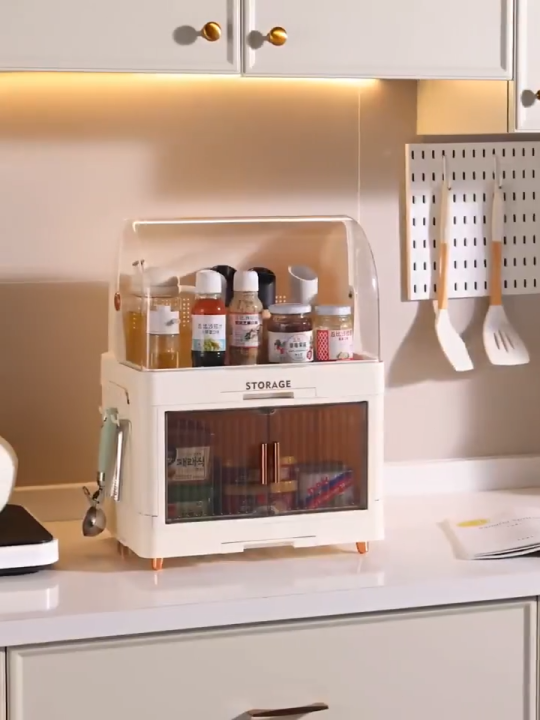 Kitchen Plastic Dish Cabinet With Cover Foldable Dish Drainer Drying ...