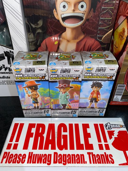 WCF Stampede ASL ( Ace Sabo Luffy ) authentic one piece action figure # ...