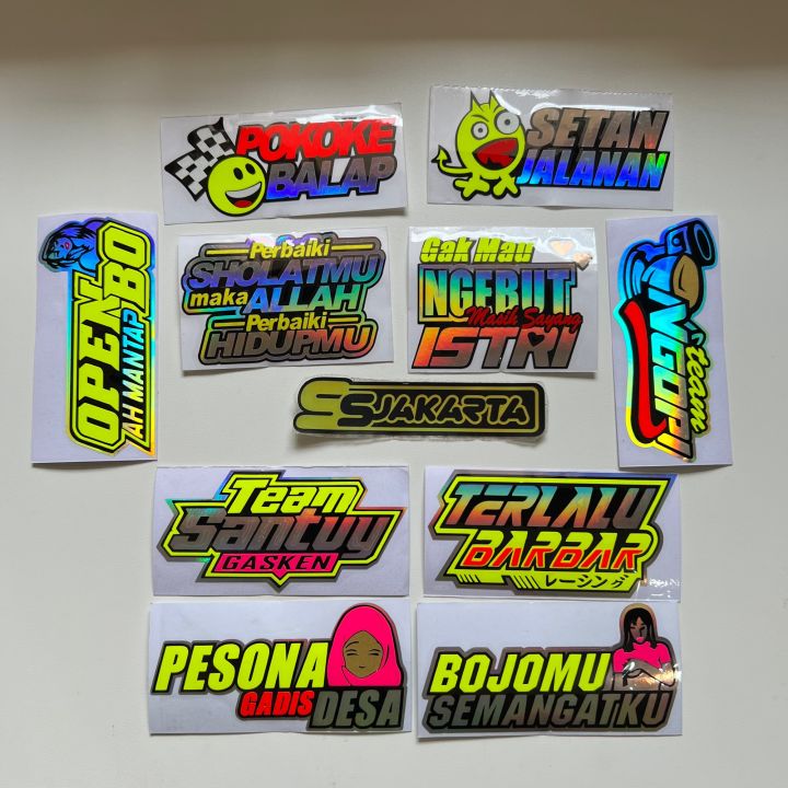 STICKER STIKER POKOKE BALAP PESONA GADIS DESA TEAM NGOPI TEAM SANTUY ...