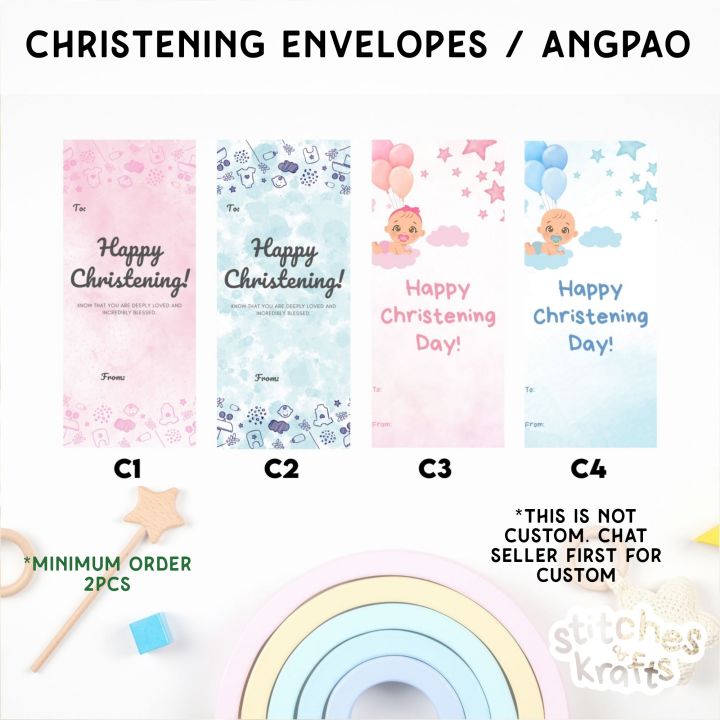 CHRISTENING Money Envelopes Angpao gift MINIMUM 2PCS | Lazada PH