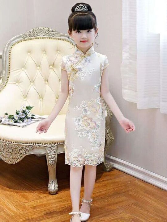 Princess Cheongsam Dress Children's Ceremony Clothes Girl's Traditional ...